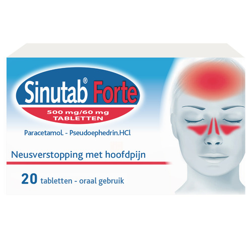 Sinutab Forte 500/60mg 20 Tabletten kopen - Pazzox, online apotheek