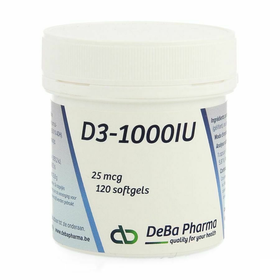 DeBa Pharma D3-1000 IU 120 Softgels kopen - Pazzox, online apotheek