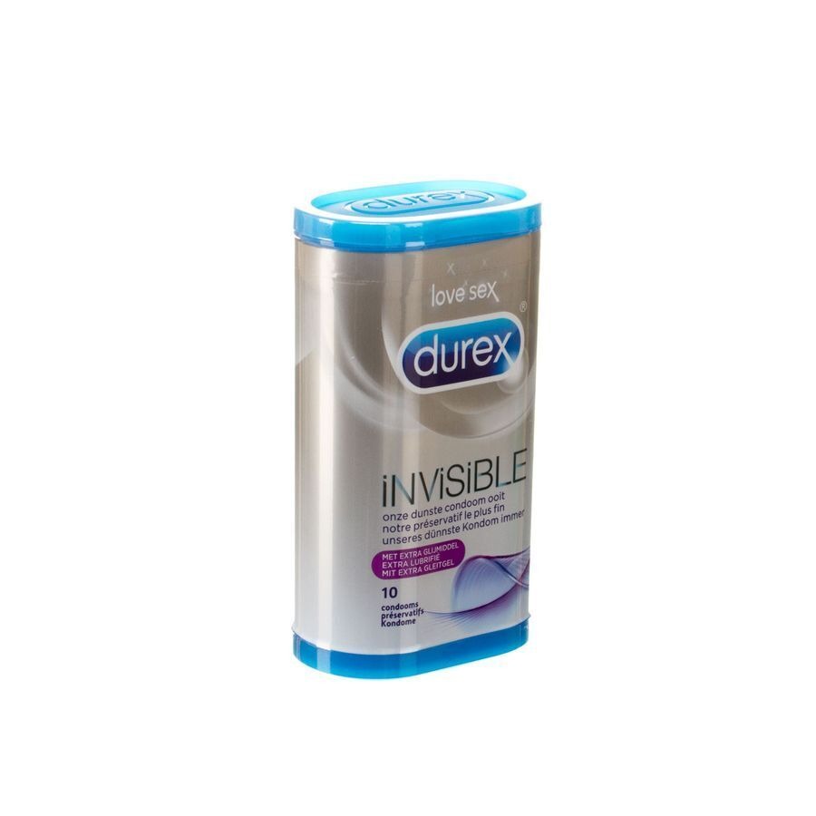 Durex Invisible Extra Fijn + Extra Glijmiddel 10 kopen - Pazzox