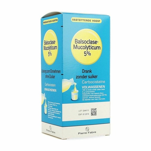 Balsoclase Mucolyticum 5% Drinkb.opl Z/suiker200ml kopen - Pazzox