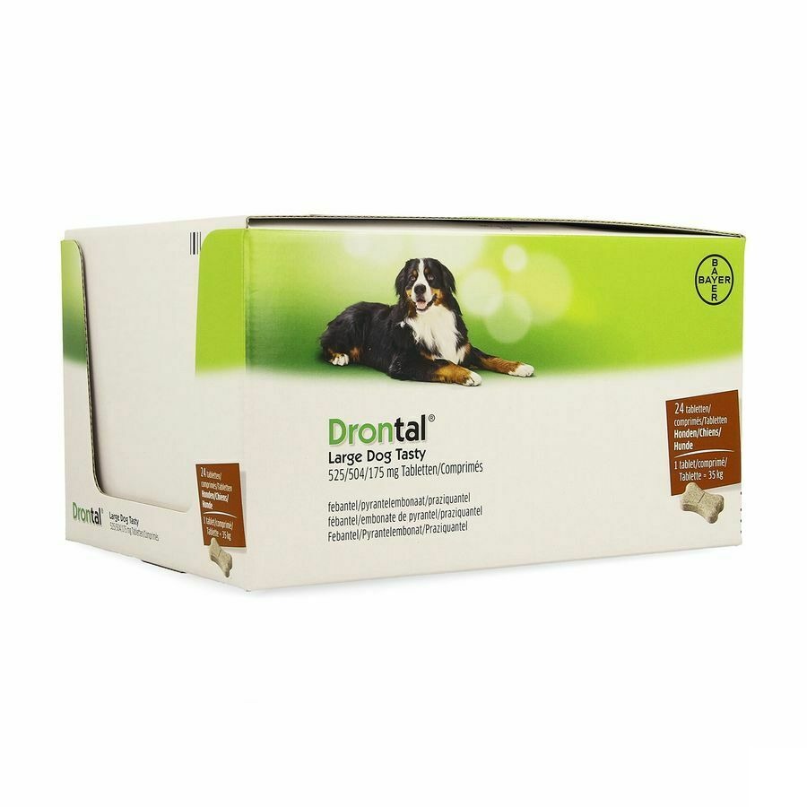 Drontal Large Dog Tasty 525/504/175mg Comp 24 kopen - Pazzox
