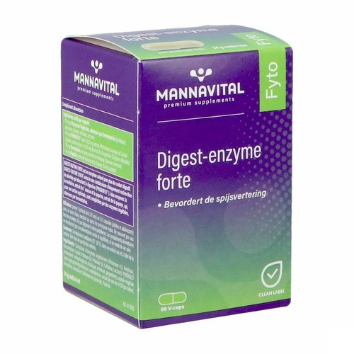 Mannavital Digest Enzyme Forte V-caps 60 kopen - Pazzox
