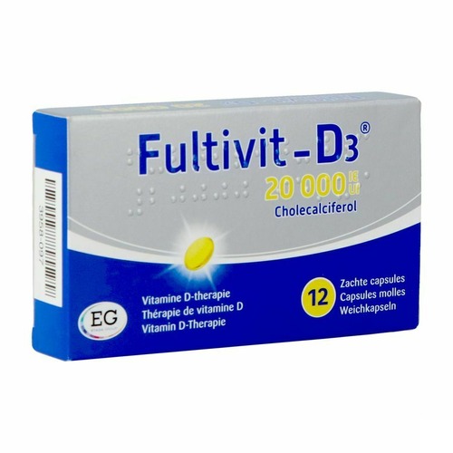 Fultivit-D3 20 000 IU 12 Capsules Molles - Pazzox, pharmacie en ligne
