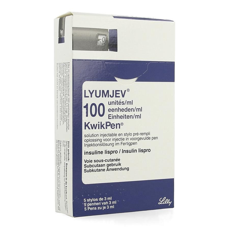 Lyumjev 100ui/ml Kwikpen Sol Inj Stylo Prer. 5x3ml - Pazzox