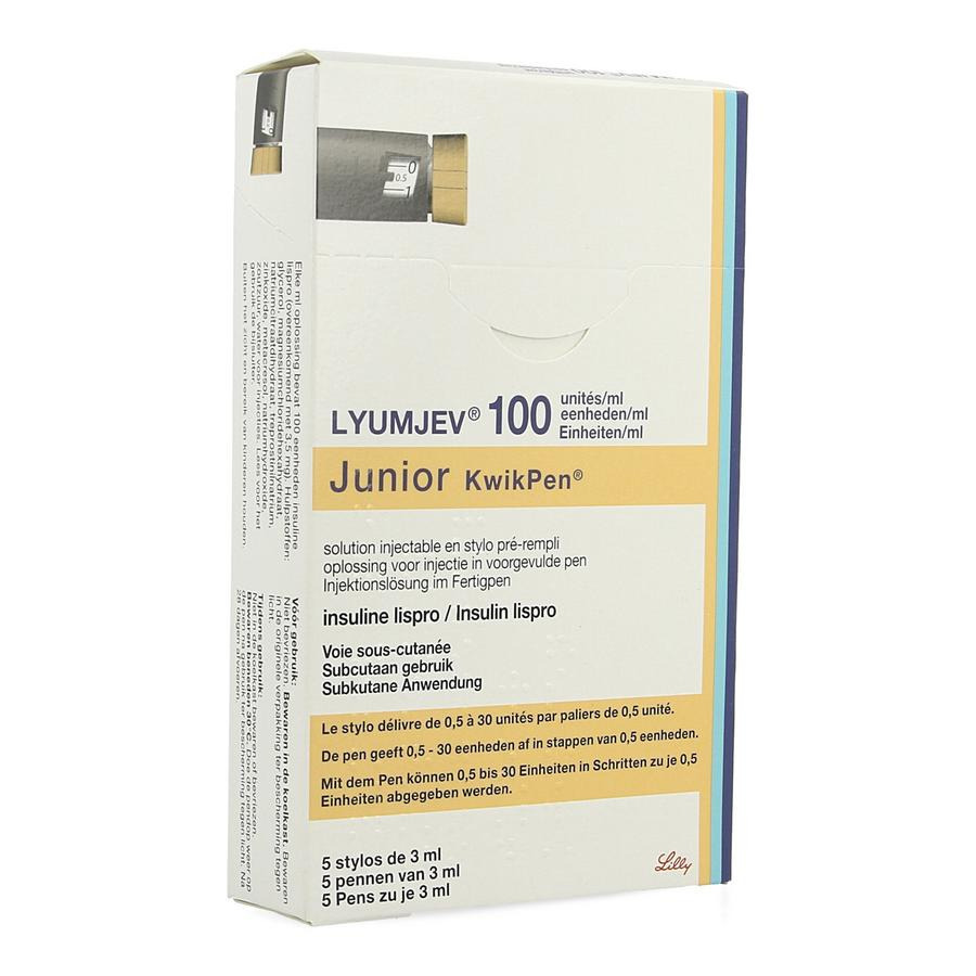 Lyumjev 100ui/ml Juniorkwikpen Sol Inj Stylo 5x3ml - Pazzox