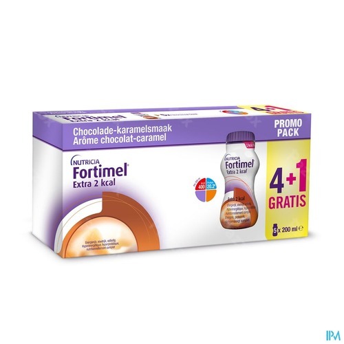 Fortimel Extra 2kcal Promo 4+1 Choco Caramel 5x200ml kopen - Pazzox